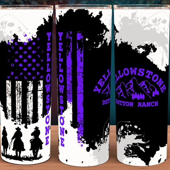 Yellowstone | Dining | Yellowstone Dutton Ranch American Flag Purple ...